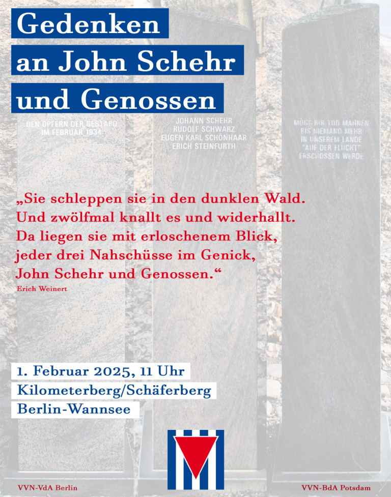 Gedenken an John Schehr und Genossen – VVN-VdA